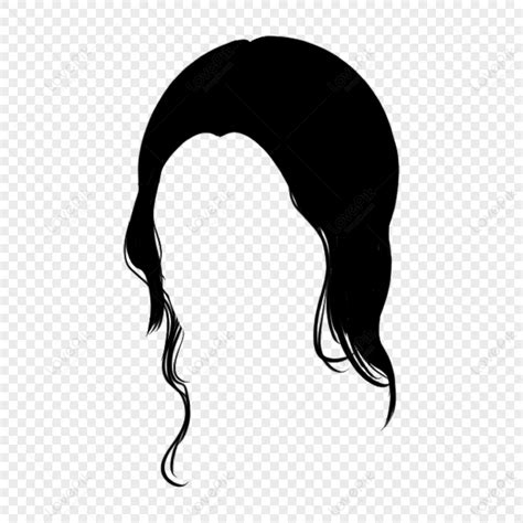 검은 긴 머리 일러스트 시뮬레이션 여성 헤어 스타일타일러실루엣 Png 일러스트 무료 다운로드 Lovepik