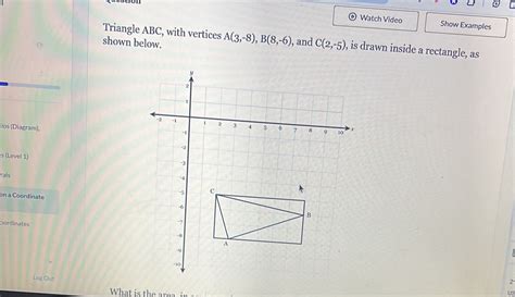 Solved ⑤ Watch Video Show Examples Triangle ABC with vertices A B shown below