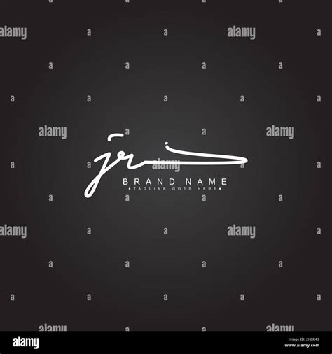 Initial Letter Jr Logo Hand Drawn Signature Style Logo Simple