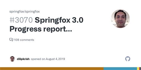 Springfox 30 Progress Report · Issue 3070 · Springfoxspringfox · Github