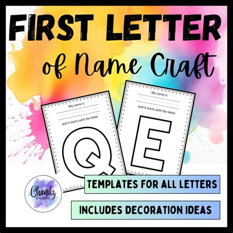 First Letter Of Name Craft Alphabet Letter Recognition And Name Writing