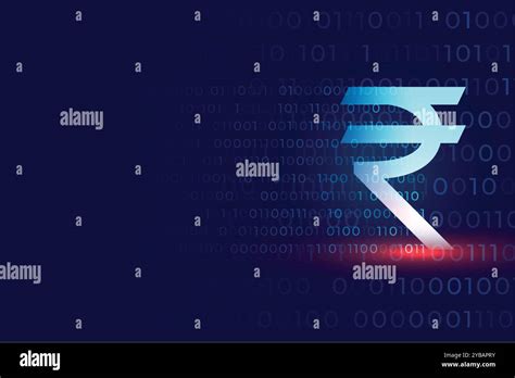 Digital Rupee Background With Binary Number Codes Stock Vector Image