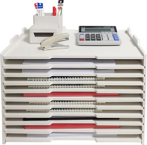 Jp Yfs A3書類ラック A3レターケース デスクトレー 書類ホルダー 書類棚 書類トレー 卓上整理整頓 高さ調節可能 横型 縦型 積み重ね 小物収納 文房具収納