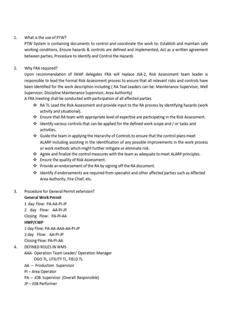 Wms Panel Assessment Questions Pdf Safety