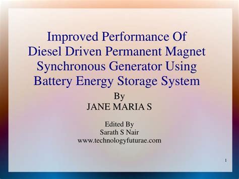 Ppt Improved Performance Of Diesel Driven Permanent Magnet Synchronous Generator Using