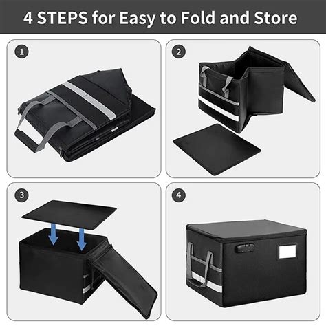 File Box With Lock Fireproof Document Box Collapsible File Organizer With Handle For Letter