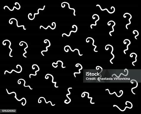 검은 색 배경에 낙서 스타일 아트에서 흰색 라인의 끝에 물결 모양선의 손으로 그린 배경 디자인 템플릿을 위한 추상적인 모던 프린트 검은색에 대한 스톡 벡터 아트 및 기타