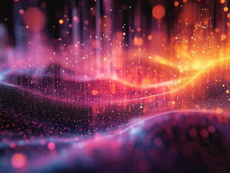 Futuristic Digital Data Stream Visualization Technology Concept Premium Ai Generated Image