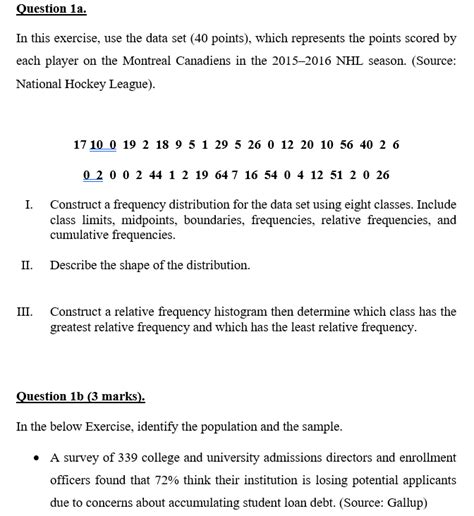 Question A In This Exercise Use The Data Set Chegg