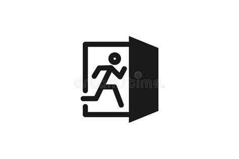 Vector Icon For The Exit Sign Emergency Exit Way Icon Isolated On White Background Warning