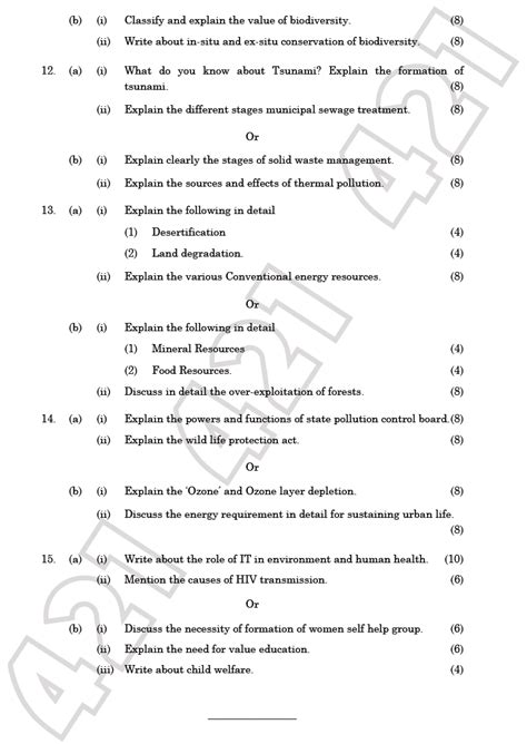 GE Environmental Science And Engineering EVS Nov Dec Question Paper University