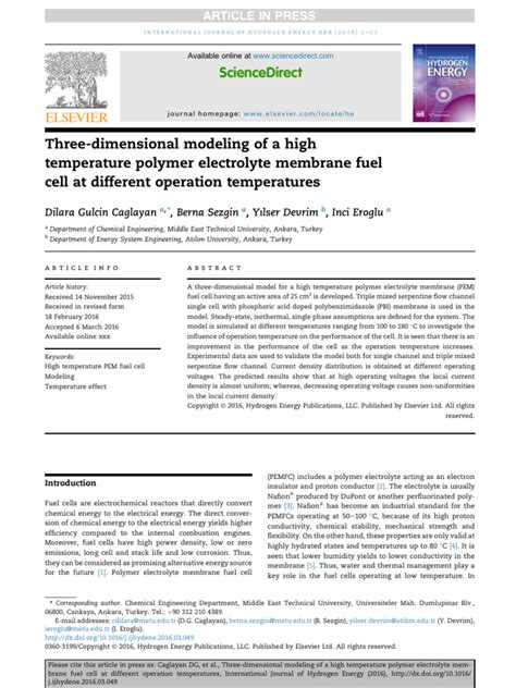 Three Dimensional Modeling Pdf Fuel Cell Chemistry