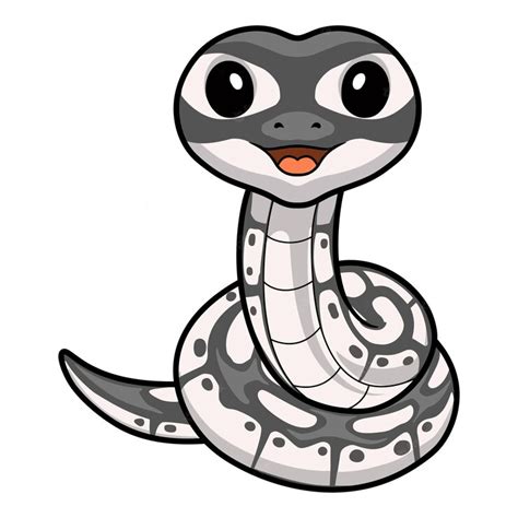 Premium Vector Cute Axanthic Ball Python Cartoon