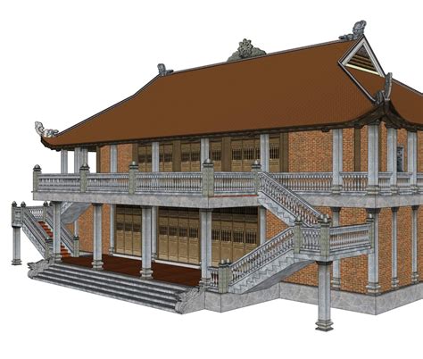 Thư Viện Sketchup Công Trình đình Chùa Kiến Trúc Cổ Việt Nam P6