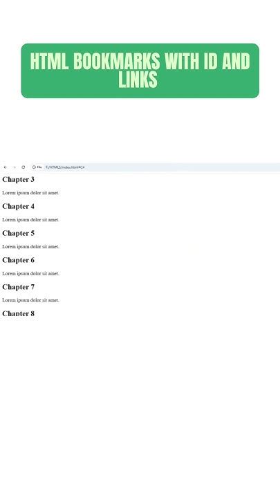 Html Bookmarks With Id And Links Youtube Youtubeshorts Youtube
