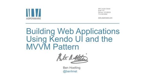 Building Web Applications Using Kendo Ui And The Mvvm Pattern Pptx