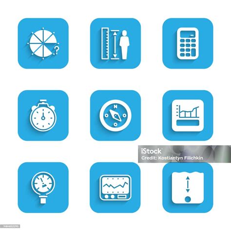 Set Compass Measuring Instrument Depth Measurement Graph Schedule Chart