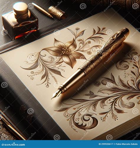 Artistic Representation Of A Book And A Pen To Write With Ink The