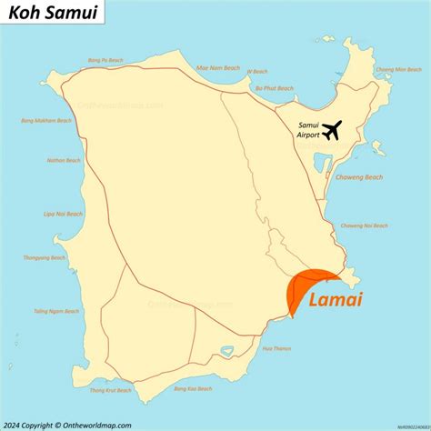 Map Of Lamai Koh Samui Thailand Lamai Beach Map