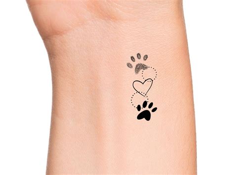 Custom Small Dog Paw Tattoo With Heart Meaningful Canine Jewelry