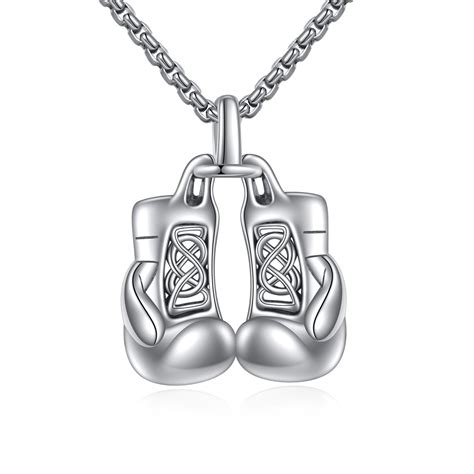 Boxing Necklace For Men Sterling Silver Celtic Knot Necklace Boxing