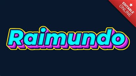 Raimundo Розовый синий винтажный ретро 3d текст Генератор текстовых эффектов