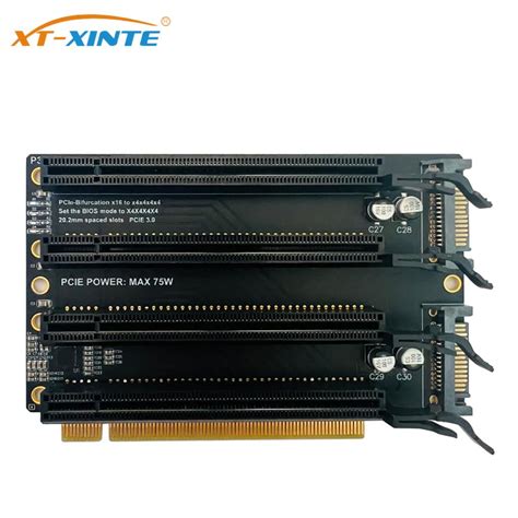 Xt Xinte อะแดปเตอร์การ์ดขยาย Pcie Bifurcation X16 เป็น X4x4x4x4 Pci E Pci Express 3 0 X16 1 เป็น