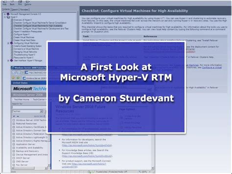 A First Look At Microsoft Hyper V Rtm It Infrastructure News And Reviews