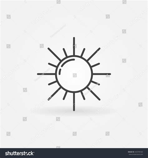 Outline Sun Icon Vector Sunlight Isolated 库存矢量图（免版税）343799183