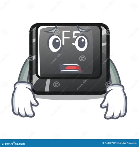 Afraid Button F5 In The Shape Cartoon Stock Vector Illustration Of Computer Keyboard 144387599