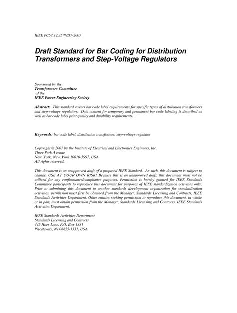 PC D Apr Unapproved IEEE Draft Standard For Bar Coding For Distribution
