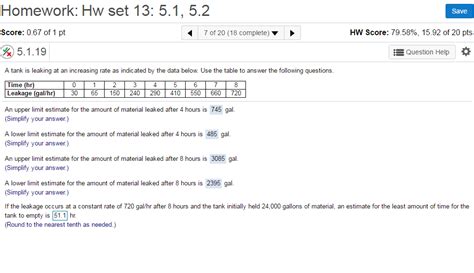 Solved Save Homework Hw Set 13 5 1 5 2 Score 0 67 Of 1