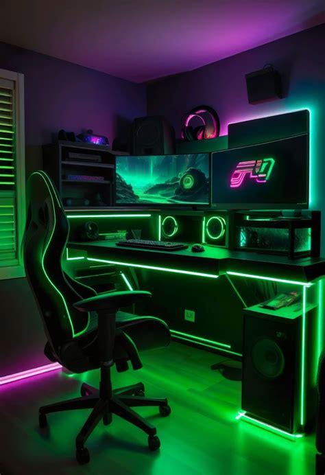 Neon Green Pc Room Interni Auto Luci Decorative Arredamento Casa