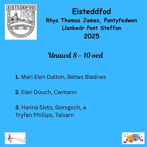 Eistedd Eisteddfod Rtj Pantyfedwen Llanbedr Pont Steffan