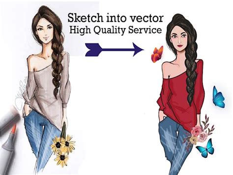 Do Vector Tracing Convert Sketch Image Into Vector Illustration By Mubashra Studio Fiverr