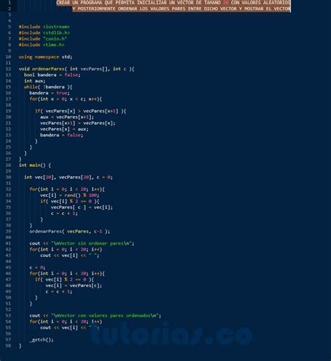 Funciones Visual C Ordenar Pares De Un Vector Tutorias Co