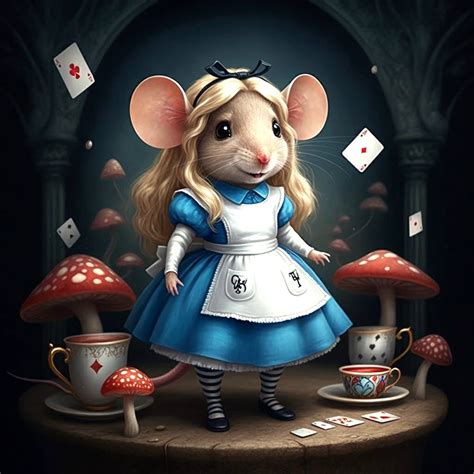 Mouse Alice In Wonderland Whimsical Alice Mouse In Wonder