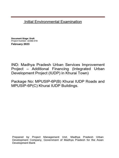 Safeguardpolicies Draft Iee Report Package 6p B C Pdf Environmental