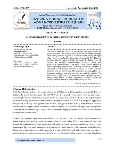 PDF RAISING PERFORMANCE BY INTELLIGENT SUPPLY CHAIN REFORM