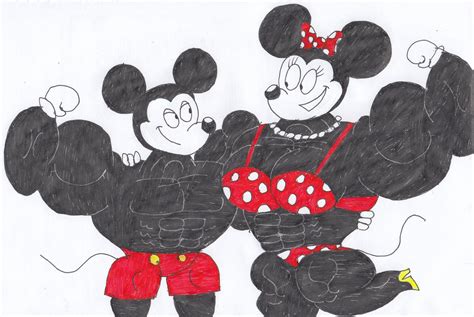 Mickey And Minnie Muscle Mouse Couple By Frogwoodproductions On Deviantart