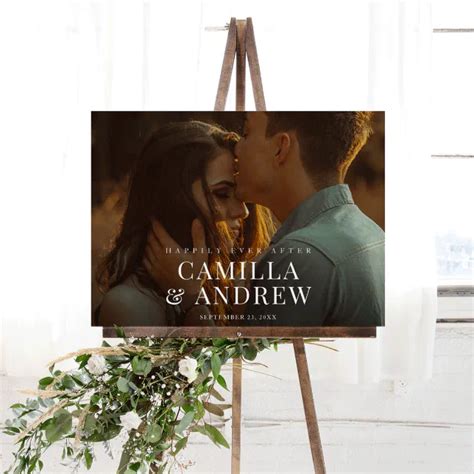 Modern Photo Elegant Wedding Easel Foam Board Zazzle
