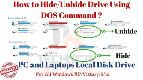 How To Hideunhide Drive Using Dos Command Youtube