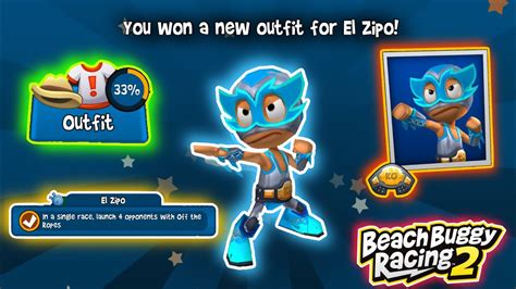 Launch 4 Oppnents With Off The Ropes Unlocked El Zipo Outfit Beach Buggy Racing 2 Bb Racing