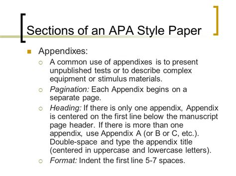 Sample Appendix Apa