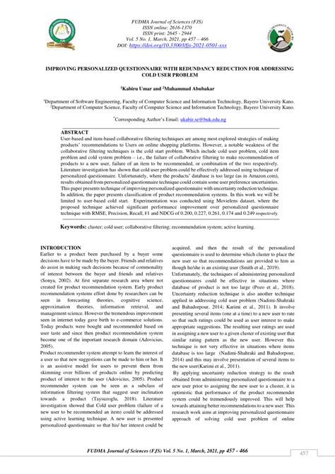 Pdf Improving Personalized Questionnaire With Redundancy Reduction For Addressing Cold User