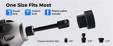 Toolant Impact Grade Socket Adapter Set 6 Pcs 14 38 12 Drive