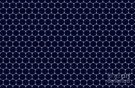 Graphene Seamless Pattern Background Honeycomb Lattice Digital Art By