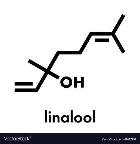 Linalool Scent Molecule Skeletal Formula Vector Image
