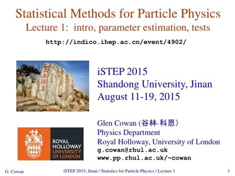 Ppt Statistical Methods For Particle Physics Lecture 1 Introduction And Fundamentals Powerpoint