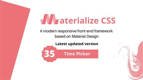 Materialize Css Time Picker 35 Time Picker Youtube